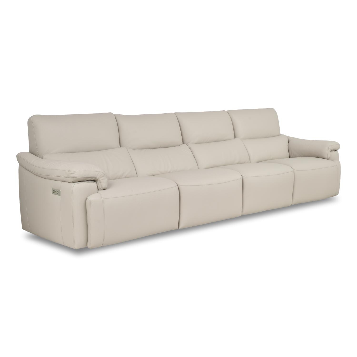 Sofá Z362 Reclinável Elétrico Triplo com 4 Lugares - Couro Legítimo - Idea Relax by Natuzzi Group